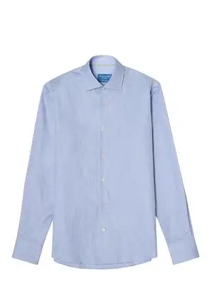 Robert Talbott Reynolds Mini Check Contemporary Fit Shirt - Blue