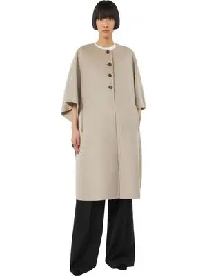 Max Mara Long Cashmere Cape - Sand