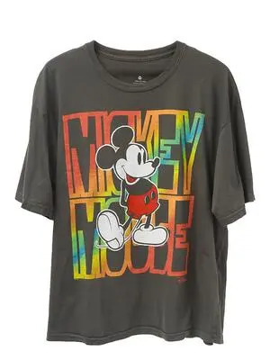 Junk Food Clothing Mickey Mouse Gradient Oversized Tee - Vintage Black
