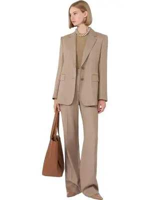 Max Mara Wool-blend Twill Blazer - Hazelnut Brown