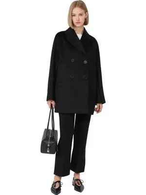 Max Mara Double-breasted Pea Coat - Black