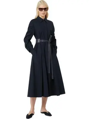 Max Mara Cotton Poplin Shirt Dress - Navy