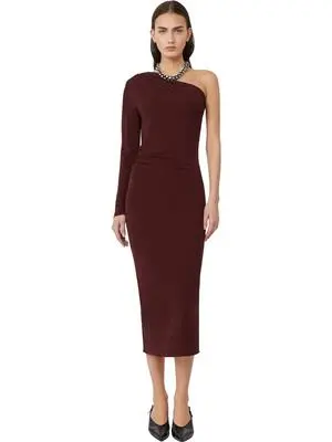 MAX MARA Jersey One-Shoulder Midi Dress