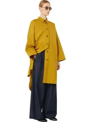 Max Mara Cotton Poplin Shirt Dress - Bright Yellow