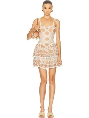 PatBO Bossa Crochet Mini Dress - Beige
