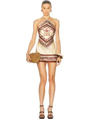 Retrofete Adelaide Halter Dress - Terracotta Bandana