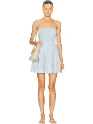Matteau Shirred Bodice Mini Dress - Sky