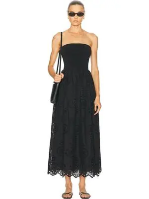 Matteau Knit And Broderie Dress - Black
