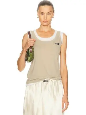 Miu Miu Layered Tank Top - Bianco & Pomice
