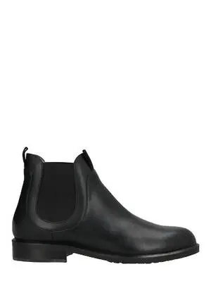 Emporio Armani Ankle Boots In Calfskin Leather - Black