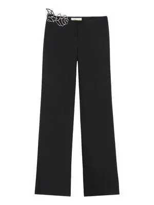 Blumarine Lace-embellished Trousers - Black