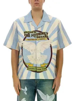 3.PARADIS Journey Of Dreams Printed Short-sleeve Shirt - Blue