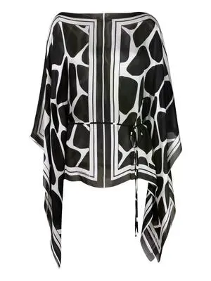 Valentino Garavani Two-tone Silk Cover-up - Black