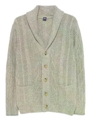 Fedeli Cable-knit Shawl-collar Cardigan - Grey