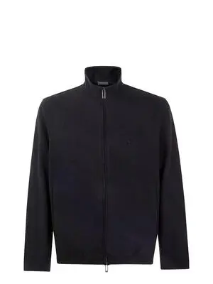 Emporio Armani Jacquard Zip-up Sweatshirt - Black