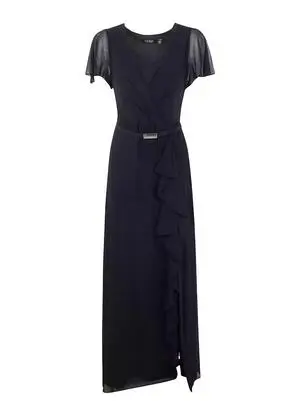 Ralph Lauren Ruffle-sleeve Maxi Dress - Black