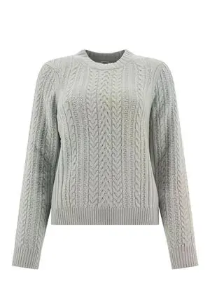 INES DE LA FRESSANGE PARIS Cable-knit Ribbed Sweater - Green