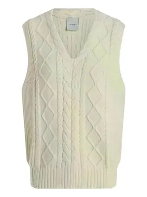 Varley Cable-knit V-neck Vest - White