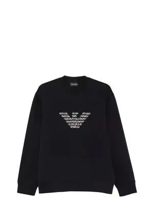EMPORIO ARMANI Eagle-Emblem Embroidered Sweatshirt