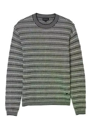Emporio Armani Geometric-pattern Wool Sweater - Black