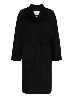 Max Mara Belted Wrap Cashmere Coat - Black