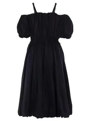 Noir Kei Ninomiya Balloon Puff-sleeve Midi Dress - Black