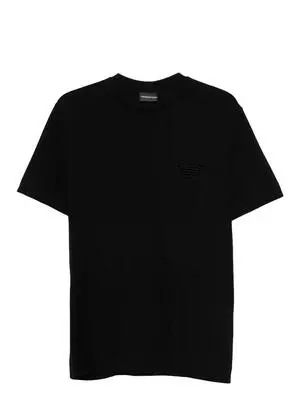 Emporio Armani Eagle-emblem Cotton T-shirt - Black