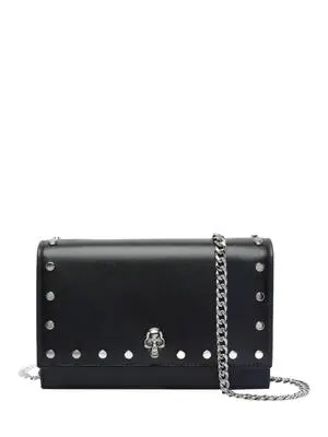 Alexander McQueen Small Skull Studded Shoulder Bag - Black