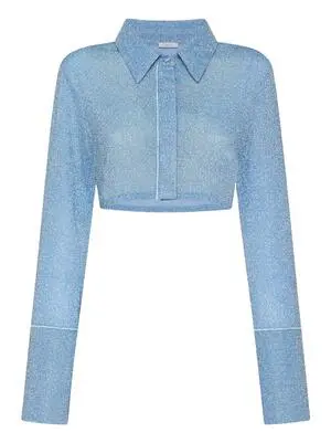 OSÃ©REE Lumiere Cropped Shirt - Blue