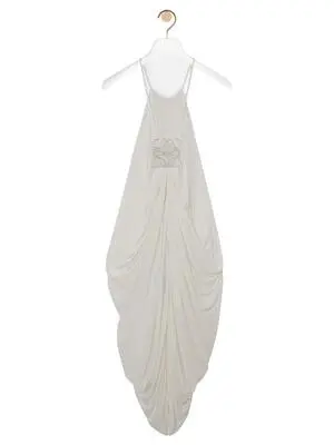 Loewe Draped Silk Jersey Dress - White