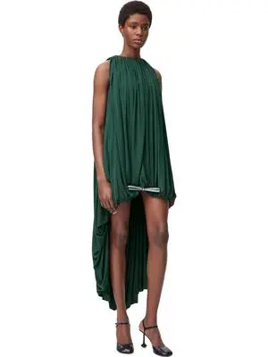 Loewe Draped Silk Jersey Dress - Green