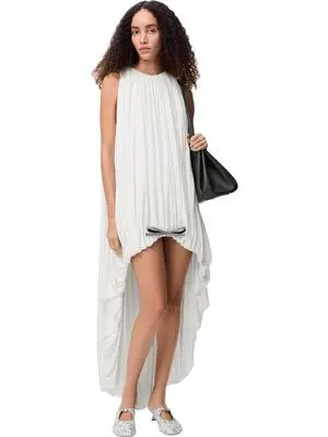 Loewe Draped Silk Jersey Dress - White