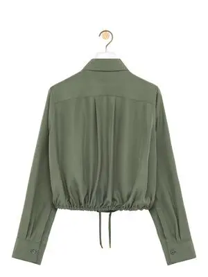 Loewe LOEWE Balloon Silk Shirt Khaki Green