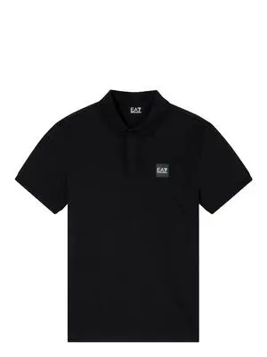 Emporio Armani Visibility Stretch Cotton-jersey Polo Shirt - Black