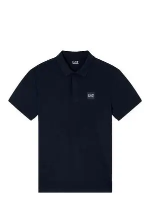 Emporio Armani Visibility Stretch Cotton-jersey Polo Shirt - Navy