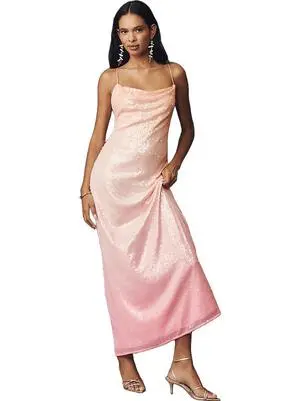 Bhldn Sleeveless Sequin Ombre Maxi Dress - Pink