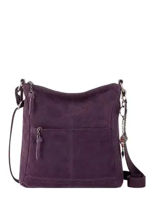 THE SAK Lucia Crossbody Leather Bag Aubergine Suede