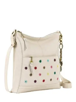 THE SAK Lucia Crossbody Leather Bag Stone Multi Eyelet