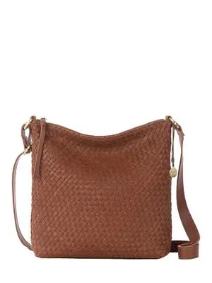 THE SAK Lucia Crossbody Leather Bag Woven Cognac