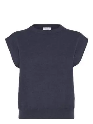 Brunello Cucinelli Cashmere Crew-neck Sweater - Navy Blue