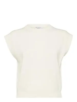 Brunello Cucinelli Cashmere Crew-neck Sweater - White