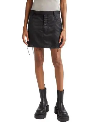 Rick Owens Firbanks Raw-edge Satin Miniskirt - Black
