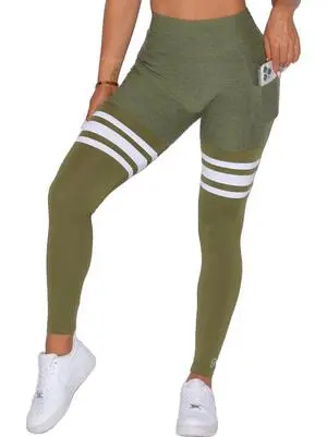 BOMBSHELL SPORTSWEAR Sculpting High-Rise Thigh High Leggings Lily Pad