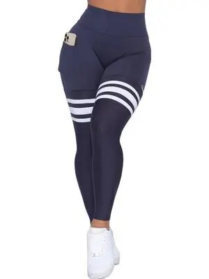 BOMBSHELL SPORTSWEAR Sculpting High-rise Thigh High Leggings - Twighlight Blue