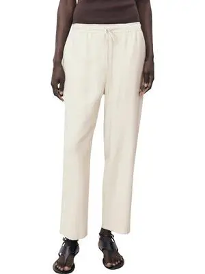 Mango Flowy Drawstring Pants - Beige