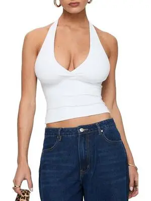 Princess Polly Whimsy Halter Top White