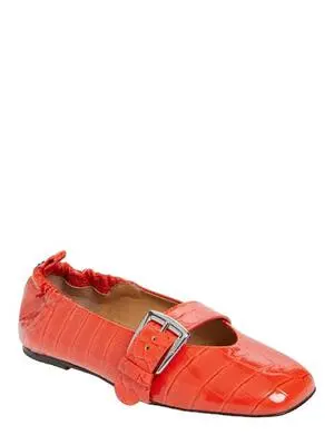 GANNI Mary Jane Ballet Flat Orange