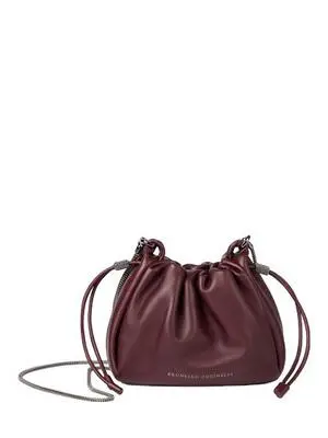 Brunello Cucinelli Soft Leather Mini Bucket Bag - Amaranth