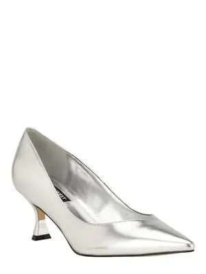Nine West Ariella Kitten Heel Pump Silver