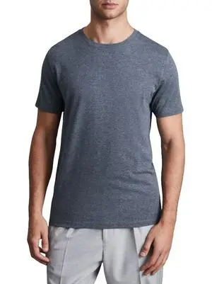 REISS Bless Marl T-shirt - Airforce Blue Melange